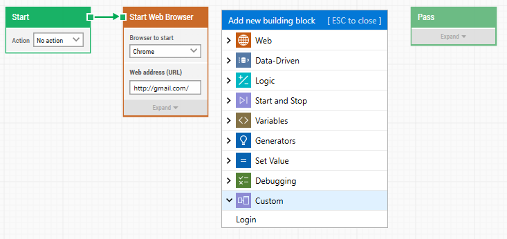 Custom Blocks Building Blocks | Leapwork Documentation
